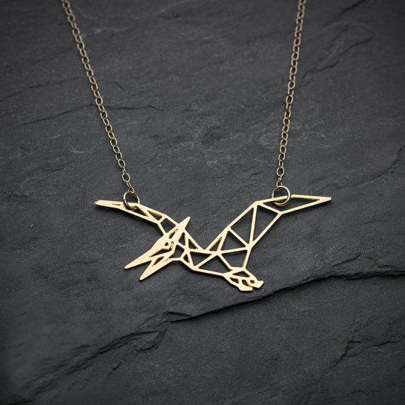 Geometric Pterodactyl Necklace Ts For Designers