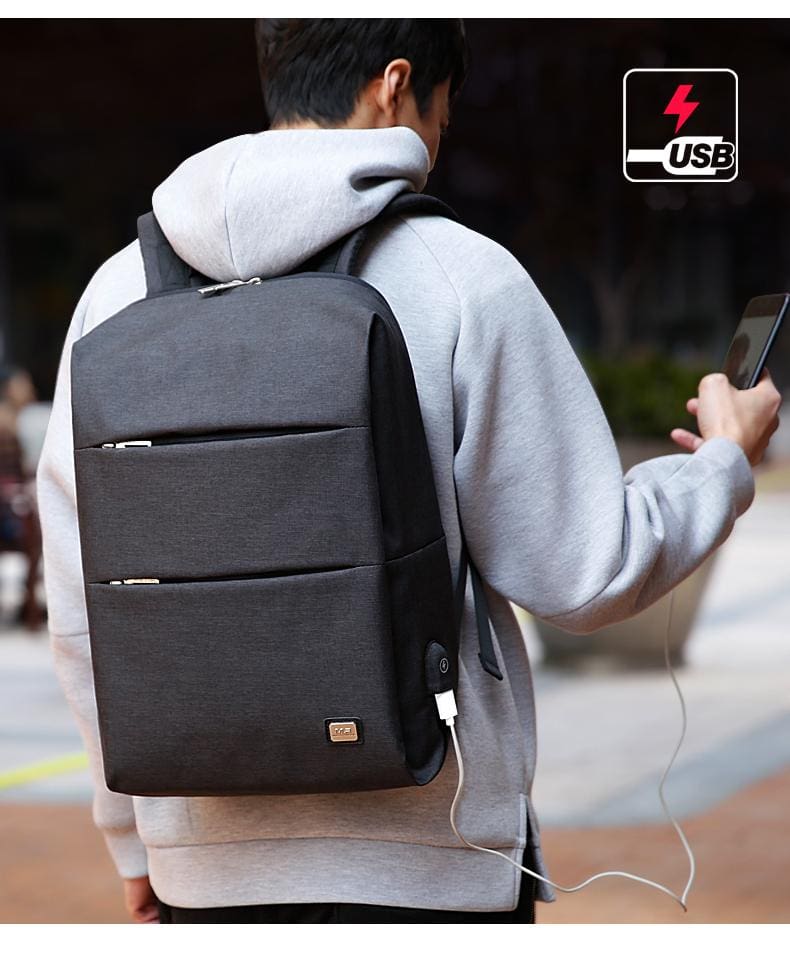 Modern Anti-Theft Water Resistant Backpack with USB Charging Port ...