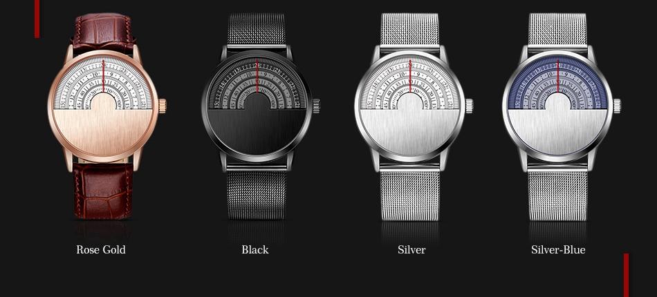 Half Face Stainless Steel Watch – Gifts for Designers