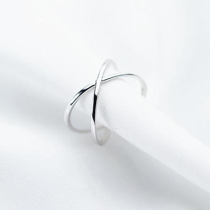 Minimalist Open X 925 Sterling Silver Ring – Gifts for Designers