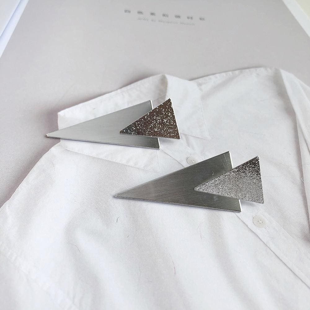 Geometric Double Solid Triangle Earrings – Gifts for Designers