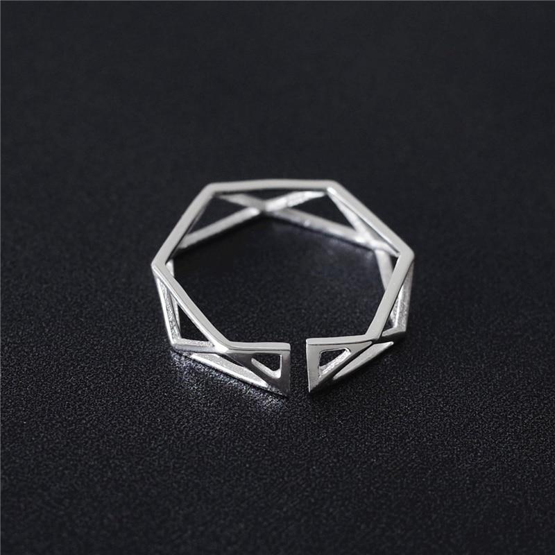 925 Solid Sterling Silver Polygon Ring – Gifts for Designers
