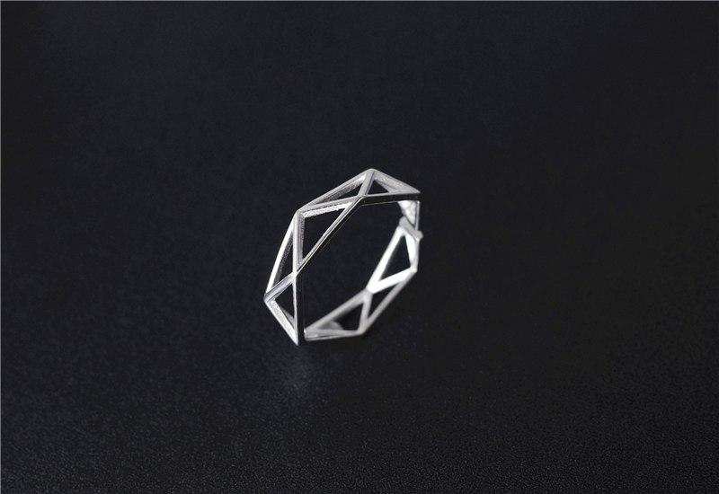 925 Solid Sterling Silver Polygon Ring – Gifts for Designers