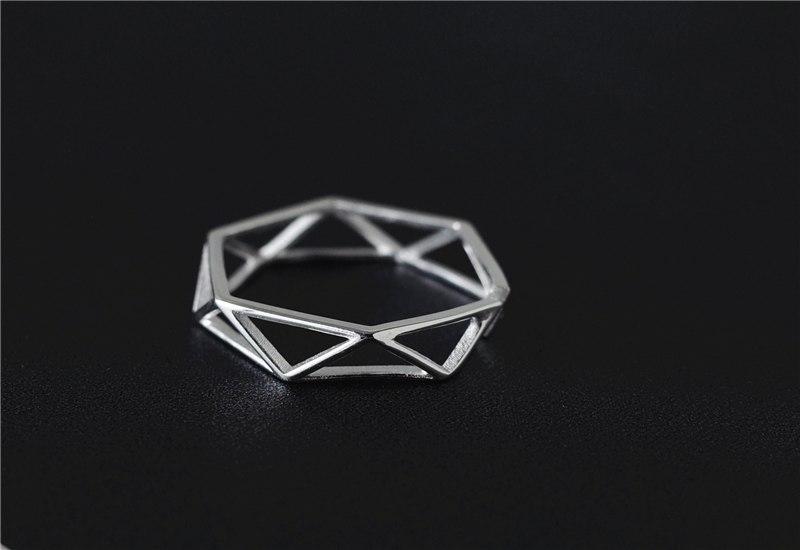 925 Solid Sterling Silver Polygon Ring – Gifts for Designers