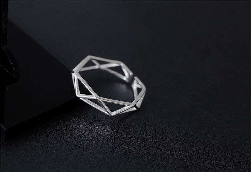 925 Solid Sterling Silver Polygon Ring – Gifts for Designers