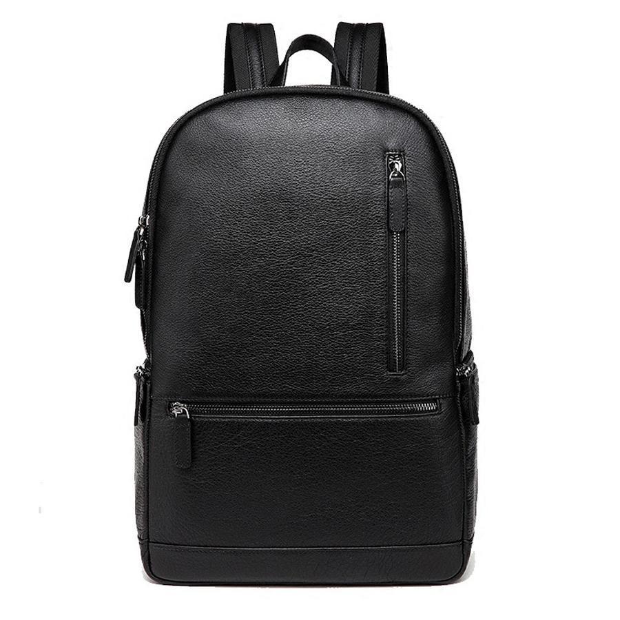 14" Black Minimal Backpack with Front Zipper – Gifts for Designers